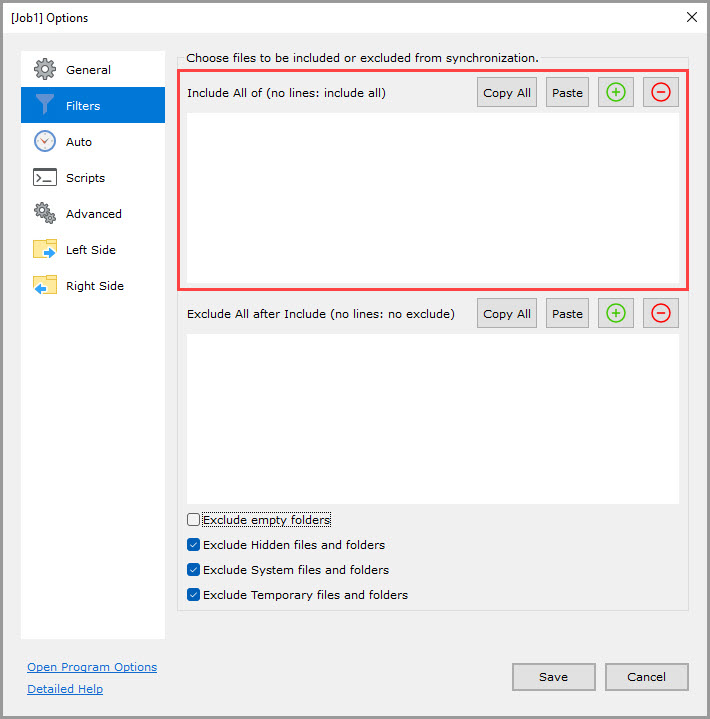 Filters – GoodSync