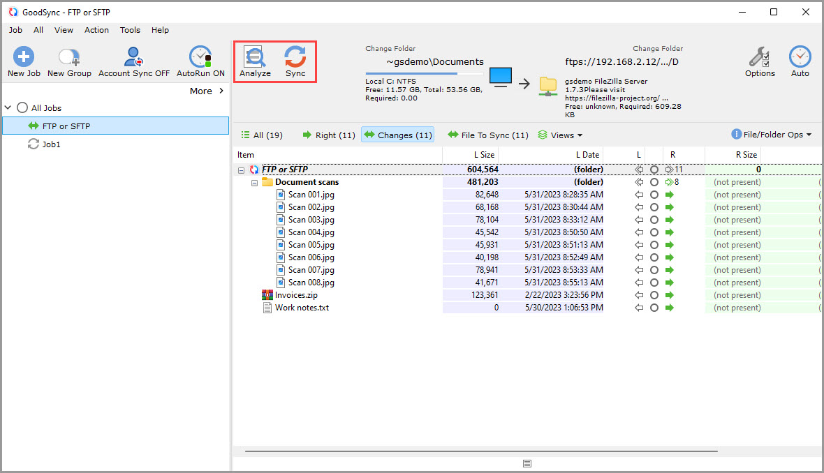 FTP/SFTP – GoodSync