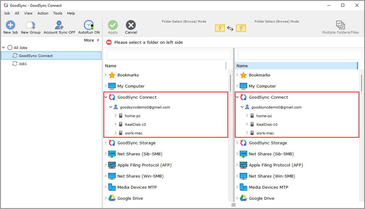 GoodSync Connect (GSTP) Backup/Sync – GoodSync