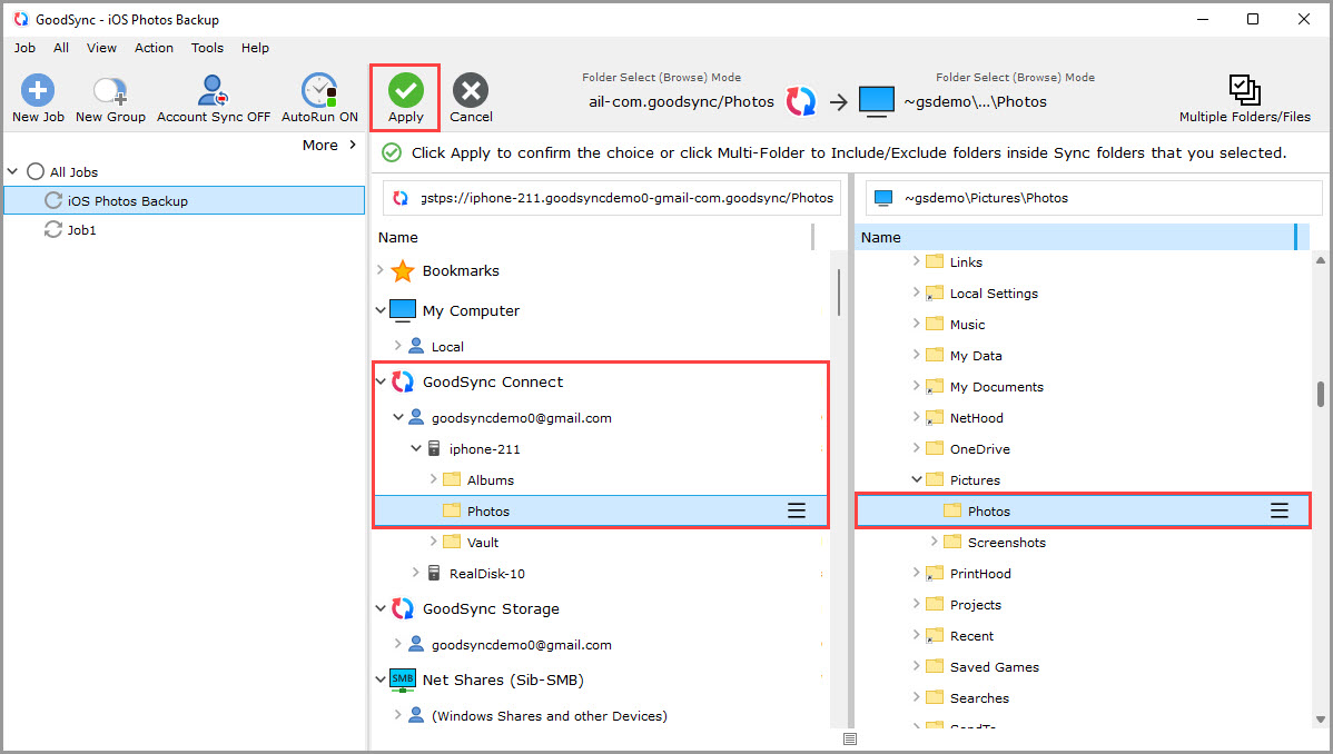 How to back up photos from an iOS device using GoodSync – GoodSync