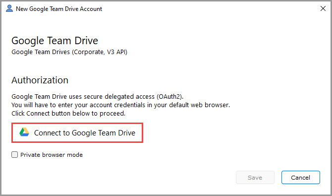 Google Team Drive Backup/Sync – GoodSync