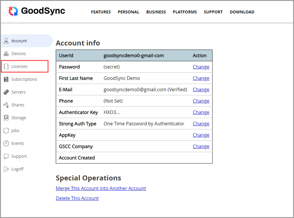 How to transfer a license to another GoodSync account – GoodSync