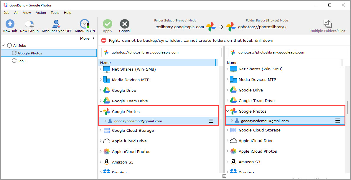 Google Photos Backup/Sync – GoodSync