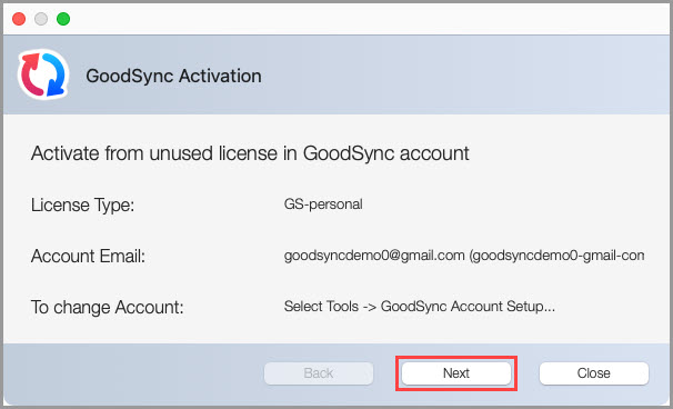 How to activate GoodSync Personal on Mac – GoodSync
