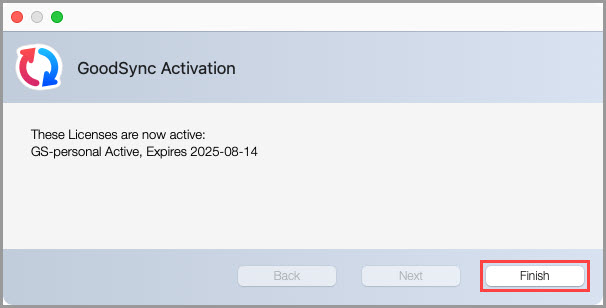 How to activate GoodSync Personal on Mac – GoodSync