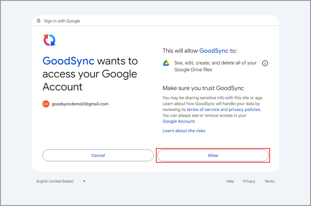 Google Docs Backup/Sync – GoodSync